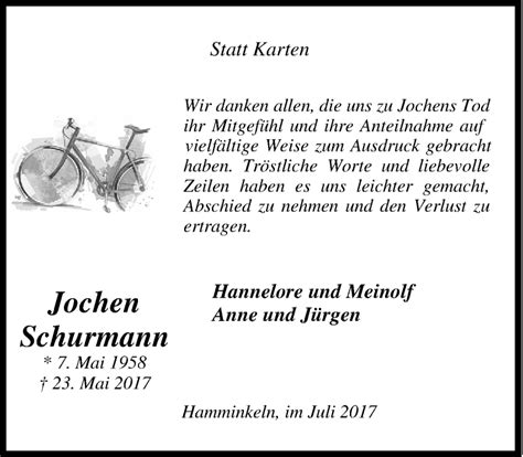 Traueranzeigen Von Jochen Schurmann Trauer In Nrwde