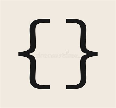 Curly Braces Symbol And Dobule Braces Stock Vector Illustration Of