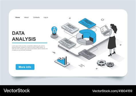 Data Analysis Concept In D Isometric Royalty Free Vector