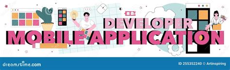 Mobile Application Developer Typographic Header Smartphone App Stock Vector Illustration Of Mobile Application Developer Typographic Header Smartphone App Stock Vector Illustration Of