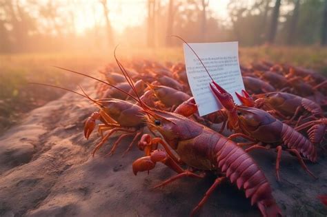 A Sign That Says Quot Sea Crayfish Quot Is On A Paper Premium Ai