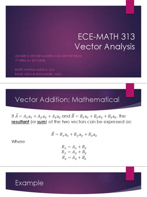 ece math 313 lecture 2 pdf scalar mathematics vector space