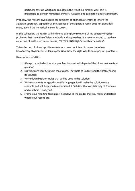 Solution Introductory Physics Problem Solving Study Material Studypool