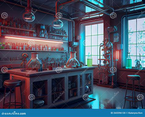 futuristic scientific laboratory biology and chemistry research lab