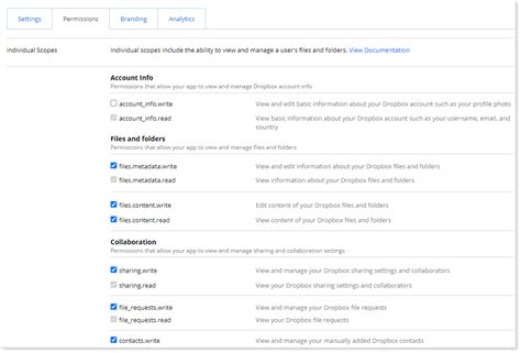 Setup Dropbox Third Party Integrations