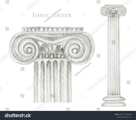 Watercolor Antique Ionic Column Ancient Classic Stock Illustration 2157252583 Shutterstock