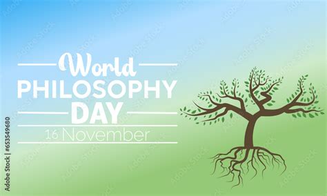 World Philosophy Day Vector Banner With Thinker And Philosophical