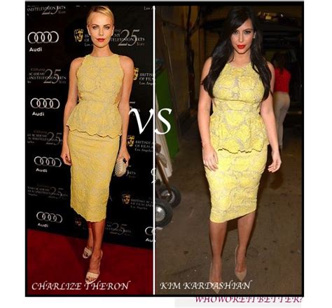 Charlize Theron Vs Kim Kardashian In Stella Mccartney Who Wore It Better