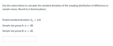 Solved Use The Values Below To Calculate The Standard Chegg