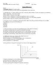 Sample Midterm Answers Included Docx ECO Intermediate Microeconomic Theory Fall
