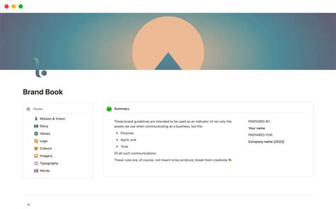 Brand Book Template Notion Marketplace