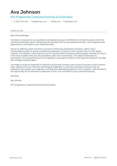 Professional Programmer Cover Letter Examples And Template For Enhancv
