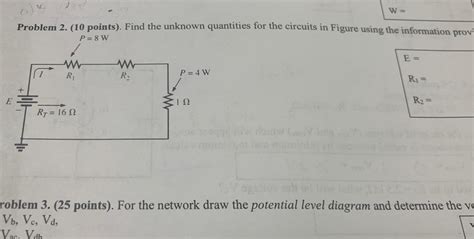 solved w find the unknown quantities for the circuits in