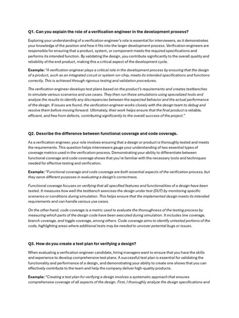 Verification Interview Qna Part 1 Pdf Formal Verification