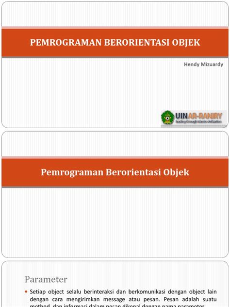 Pbo Dasar Pbo Parameter Dan Constructor Pdf