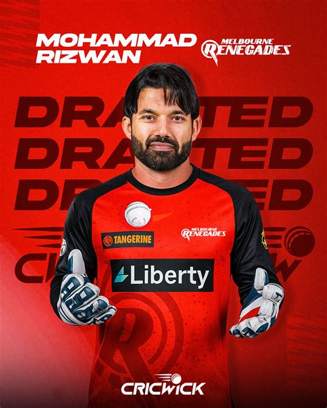 Cricwick Melbourne Renegades Picked Mohammad Rizwan On Their First Turn In The Bbl 15 Draft 🔥
