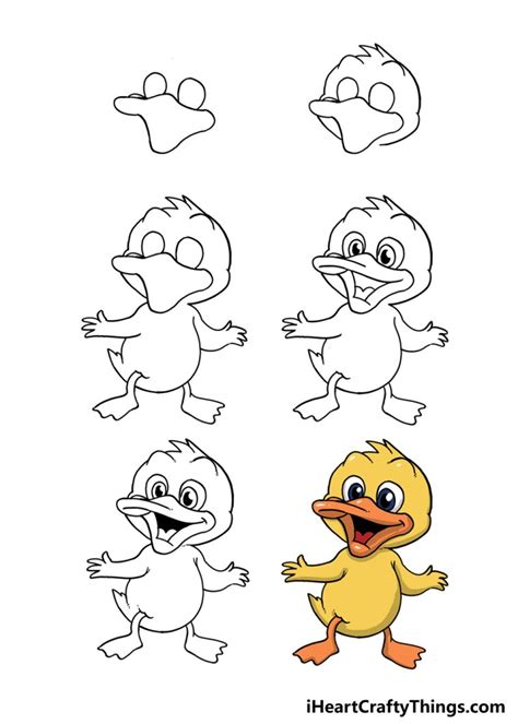 How To Draw A Cartoon Duck Step By Step