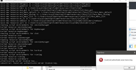 could not authenticate server license key server discussion cfx re