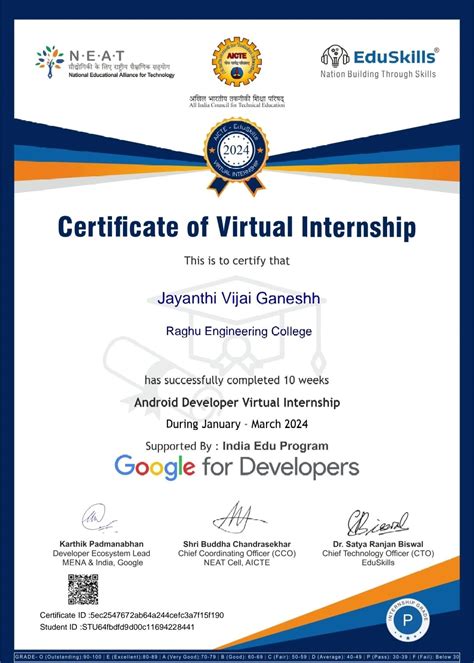 Vijai Ganeshh On Linkedin Aicte Eduskills Androiddevelopment