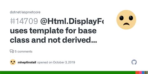 html displayfor uses template for base class and not derived class