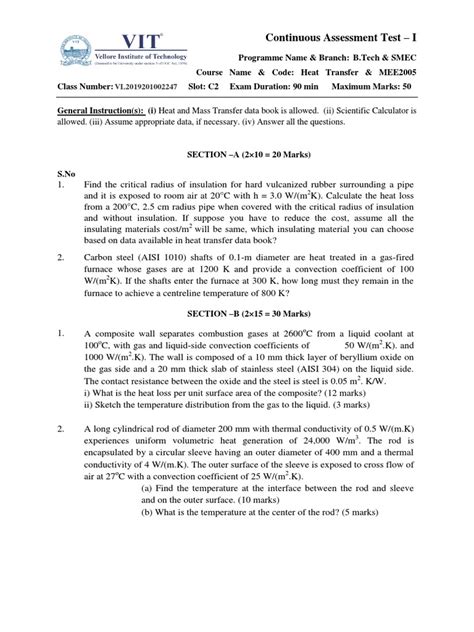 2 Qp Key Cat 1 Qp Answer Key Pdf Pdf Thermal Insulation Heat Transfer