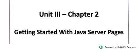 Unit 3 Chapter 2 This Are Java Noted Unit Chapter 2 Getting Started With Java Server Pages Q