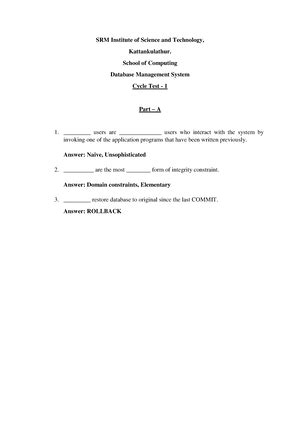 Dbms Unit 2 Long Answers Consider A University Database For The Scheduling Of Classrooms For