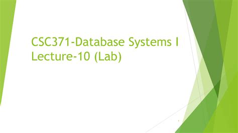 SOLUTION Lec10 Lab Csc371 Database Systems Studypool