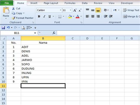 Microsoft Excel Membuat Nomor Urut Otomatis Di Excel