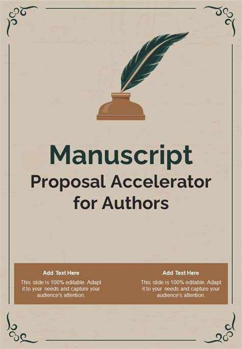 Manuscript Proposal Accelerator For Authors One Pager Sample Example Document Ppt Template