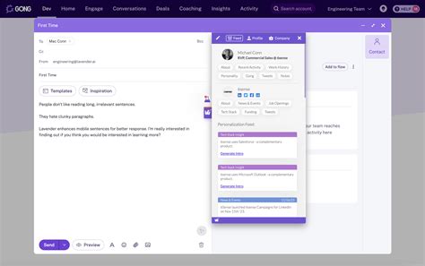 Gong Gets A Lavender Touch Ai Email Coaching Now Inside Your Gong Workflow