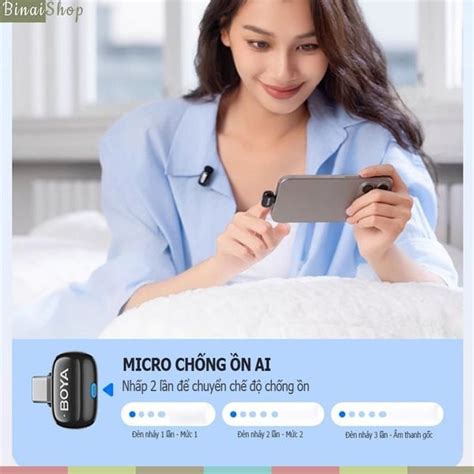 Boya Mini Bản Mới 2024 Micro đầu Ngón Tay Không Dây Kẹp áo Dùng