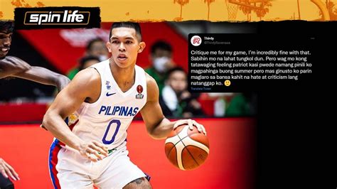 Thirdy Ravena Fires Back At Critics