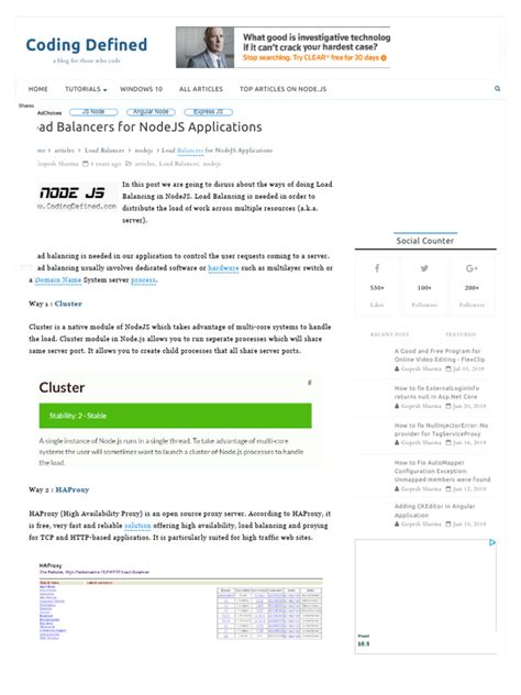 Load Balancers For Nodejs Applications Coding Defined Pdf Computing Software