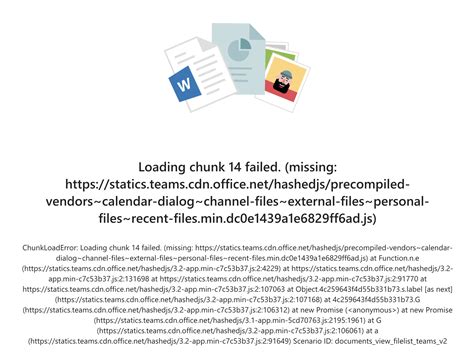 Loading Chunk Error Message On Desktop App For Macbook Microsoft