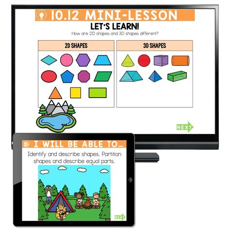 Lucky To Learn Math Lesson 1012 Geometry And Fractions Review Teaching Slides Lucky