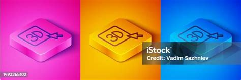 분홍색과 주황색 파란색 배경에 격리된 등색 라인 3d 프린터 아이콘입니다 3d 프린팅 정사각형 버튼입니다 벡터 3차원 형태에 대한 스톡 벡터 아트 및 기타 이미지 Istock