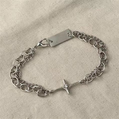 Star Double Chained Bracelet Brand New 16 21cm Depop