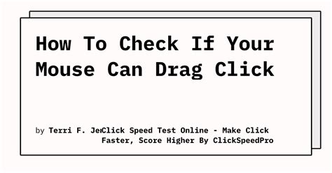 How To Check If Your Mouse Can Drag Click Click Speed Test Online