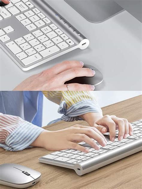 Wireless Keyboard And Mouse Combo Chesona Bluetooth Rechargeable Full Size Multi Device