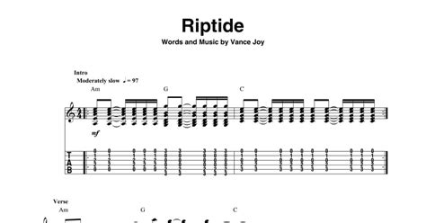 Riptide Guitar Tab Single Guitar Print Sheet Music Now