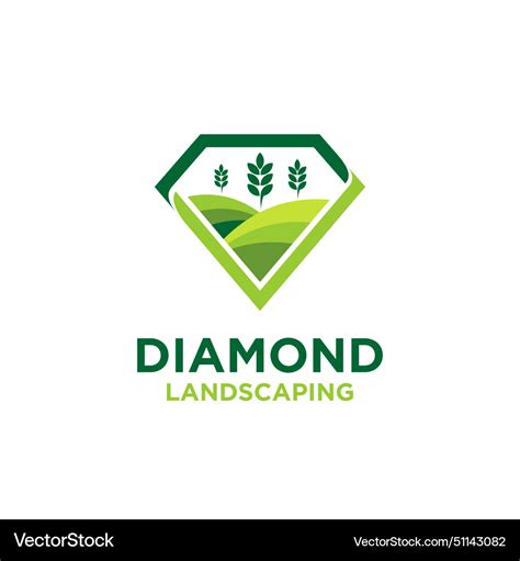 Landscaping Logo With Diamond Concept Royalty Free Vector