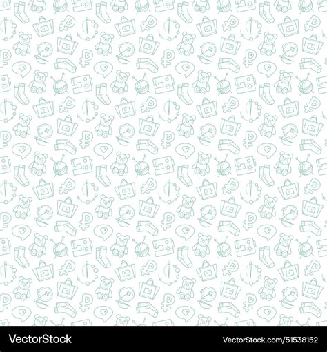 Seamless Pattern With Different Types Of Vector Image