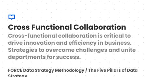 Cross Functional Collaboration Force