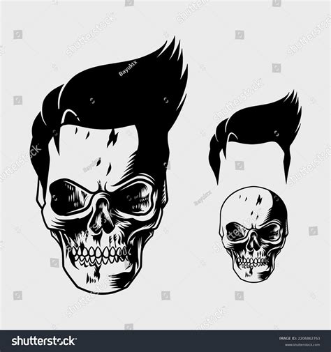 Hand Drawn Skull Sideways Symbol Stock Vector Royalty Free 2206862763