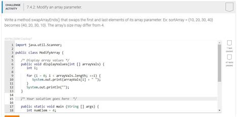 solved write a method swaparrayends that swaps the first