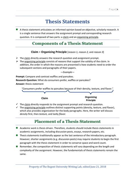 45 Perfect Thesis Statement Templates Examples ᐅ TemplateLab
