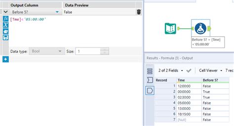 solved compare two times for greater than less than logic alteryx