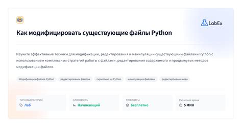 Как модифицировать существующие файлы Python Labex