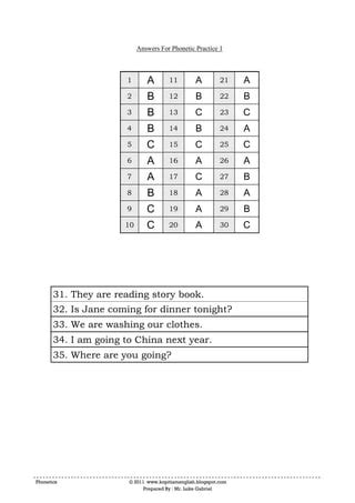 Phonetic Lesson PDF